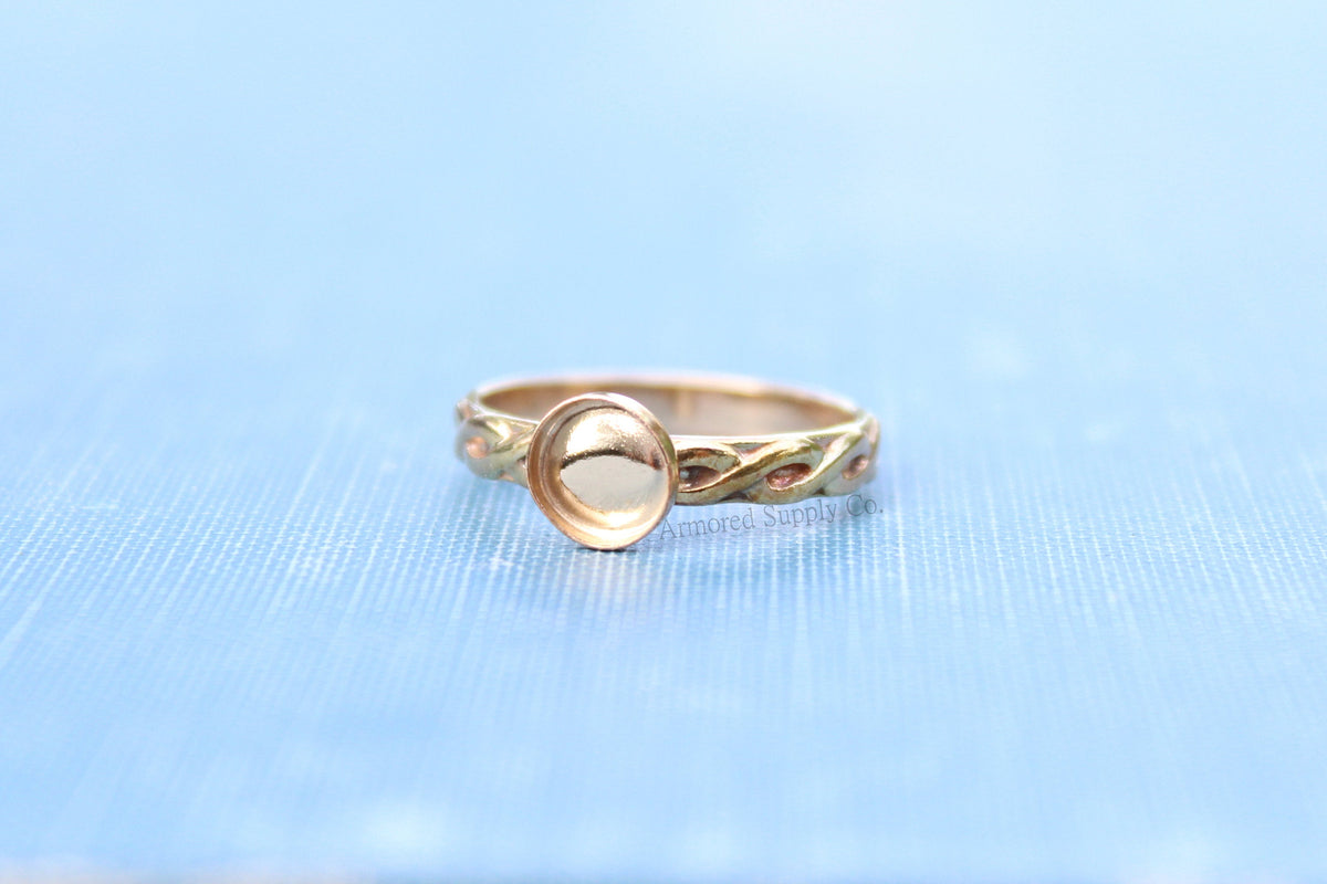 Round OR Oval Bezel Celtic Infinity Ring blank Yellow Gold Filled ...