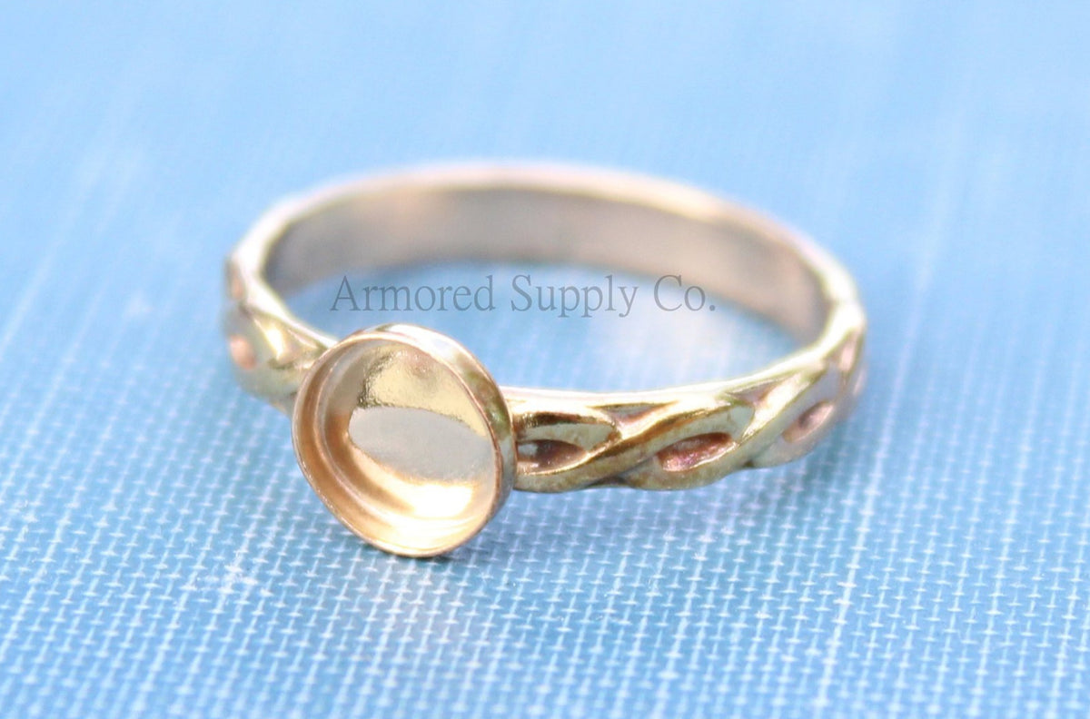 Round OR Oval Bezel Celtic Infinity Ring blank Yellow Gold Filled ...